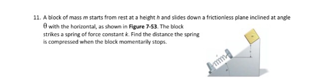 Solved A block of mass m starts from rest at a height h and | Chegg.com