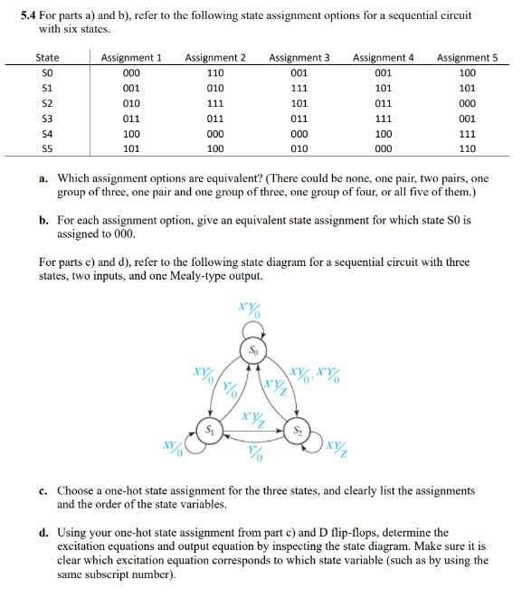 Solved 5.4 ﻿For parts a) ﻿and b), ﻿refer to the following | Chegg.com