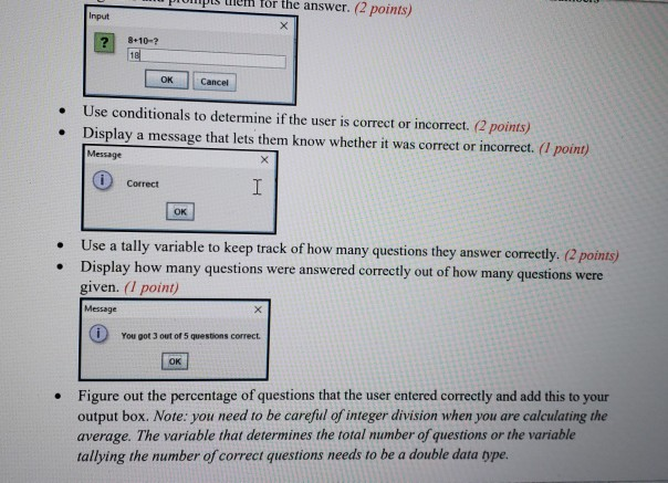 Solved Your goal is to generate a simple math quiz with a | Chegg.com