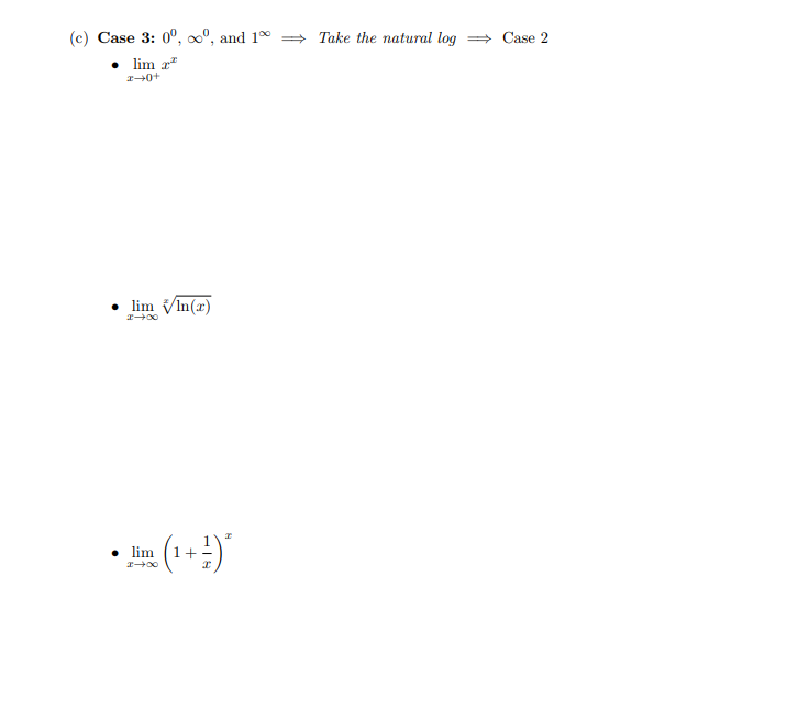 Solved Take the natural log Case 2 (c) Case 3: 0°, c', and | Chegg.com