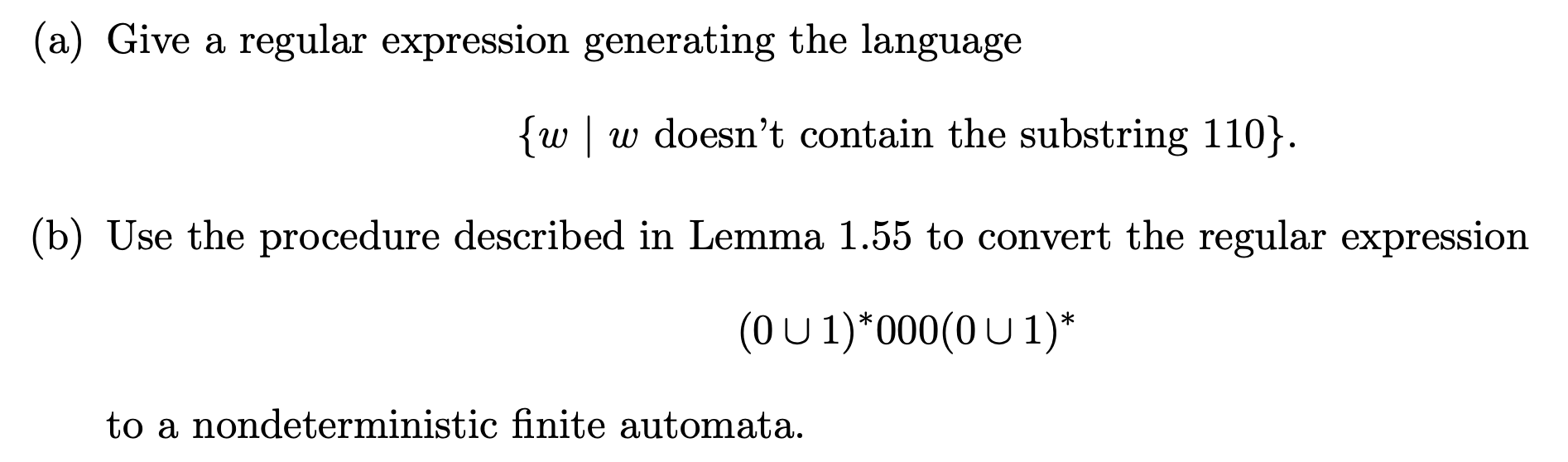 Solved (a) Give a regular expression generating the language | Chegg.com