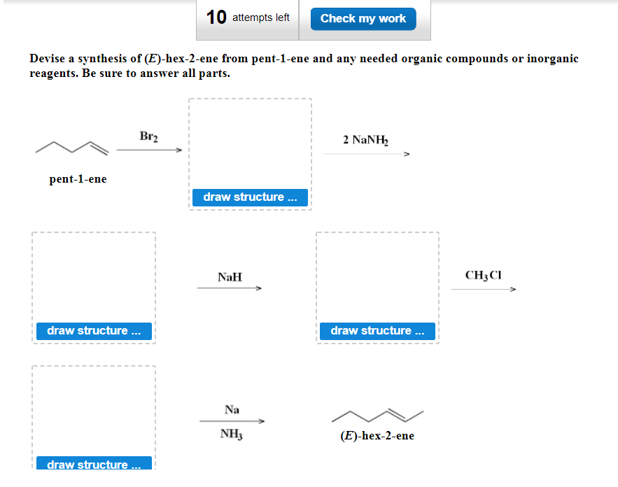 Solved 10 attempts left Check my work Devise a synthesis of | Chegg.com