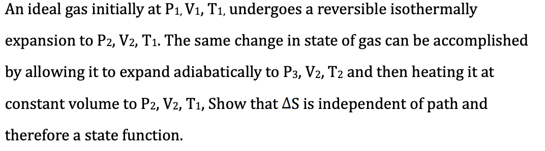Solved An ideal gas initially at P1, V1, T1, undergoes a | Chegg.com