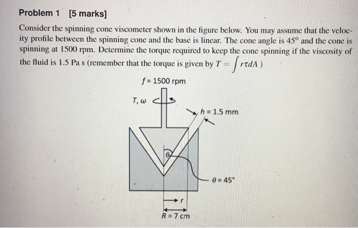 Solved Problem 1 [5 mark] Consider the spinning cone | Chegg.com