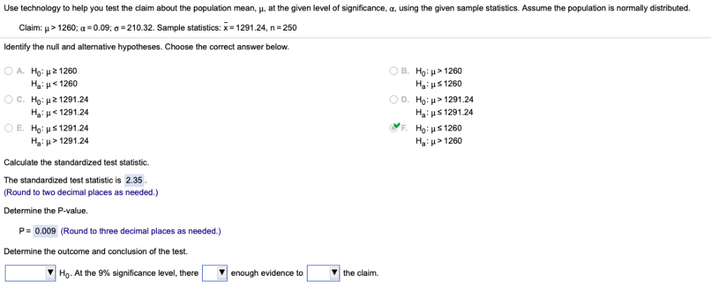 Solved Box 1 choices: Fail to reject reject Box 2 | Chegg.com