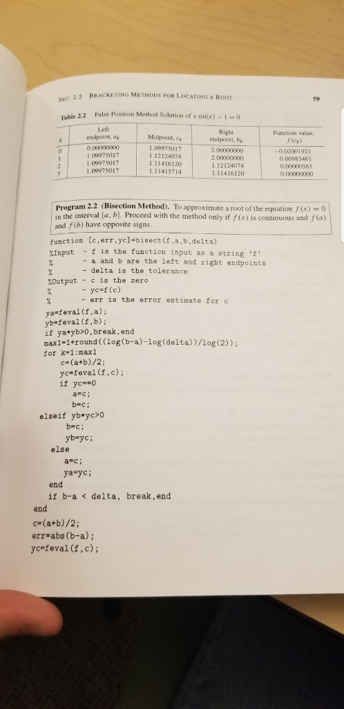 Solved Modify Program 2.2 to output a matrix analogous to | Chegg.com