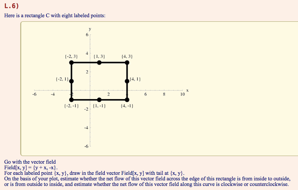 Solved L.6) Here is a rectangle C with eight labeled points | Chegg.com