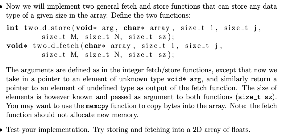 Solved Now we will implement two general fetch and store | Chegg.com