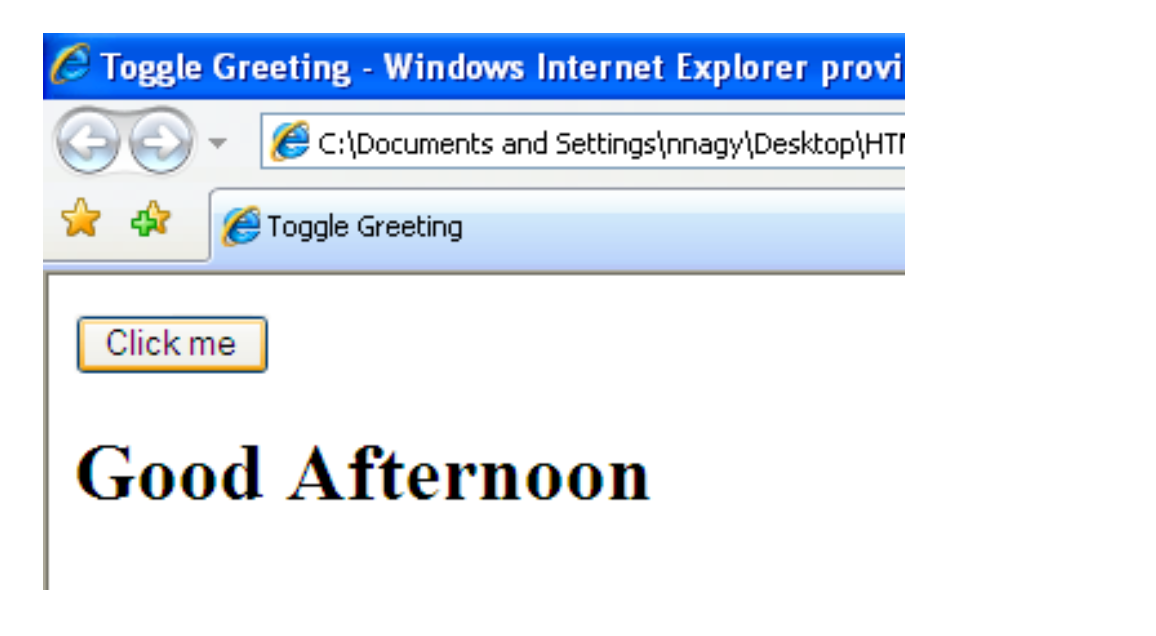 Solved Q2: Write a JavaScript that toggles the two messages | Chegg.com