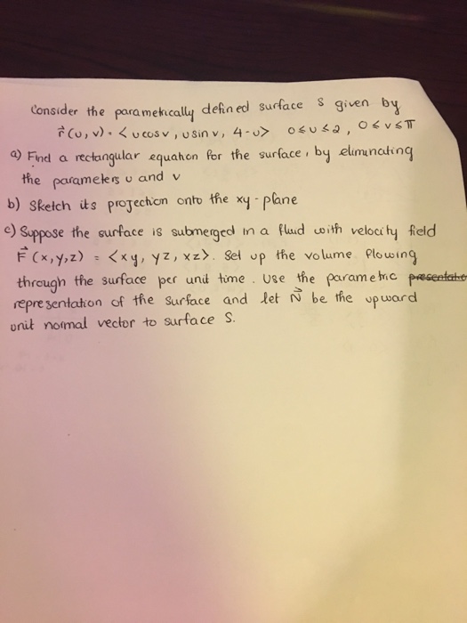 Solved Consider the parametrically defined surface S given | Chegg.com