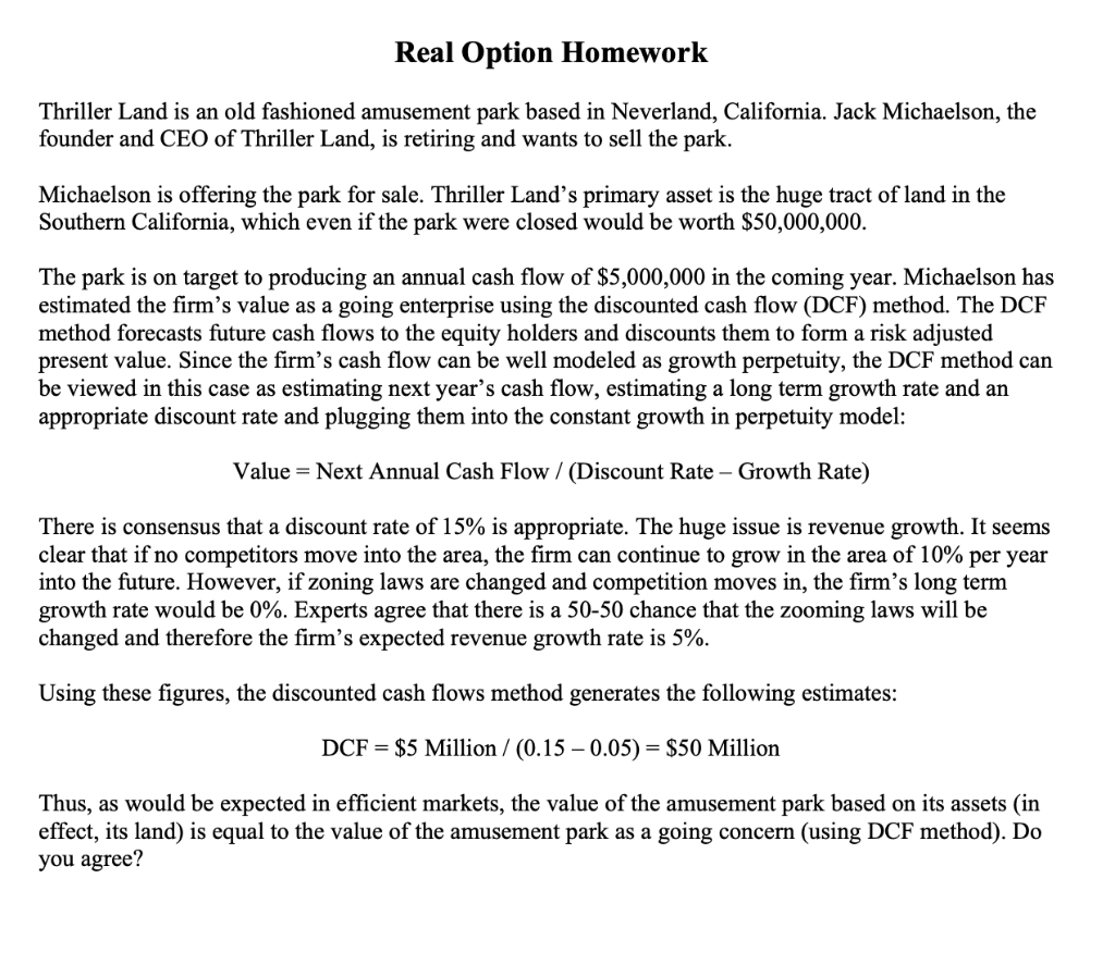 Solved Thriller Land is an old fashioned amusement park | Chegg.com