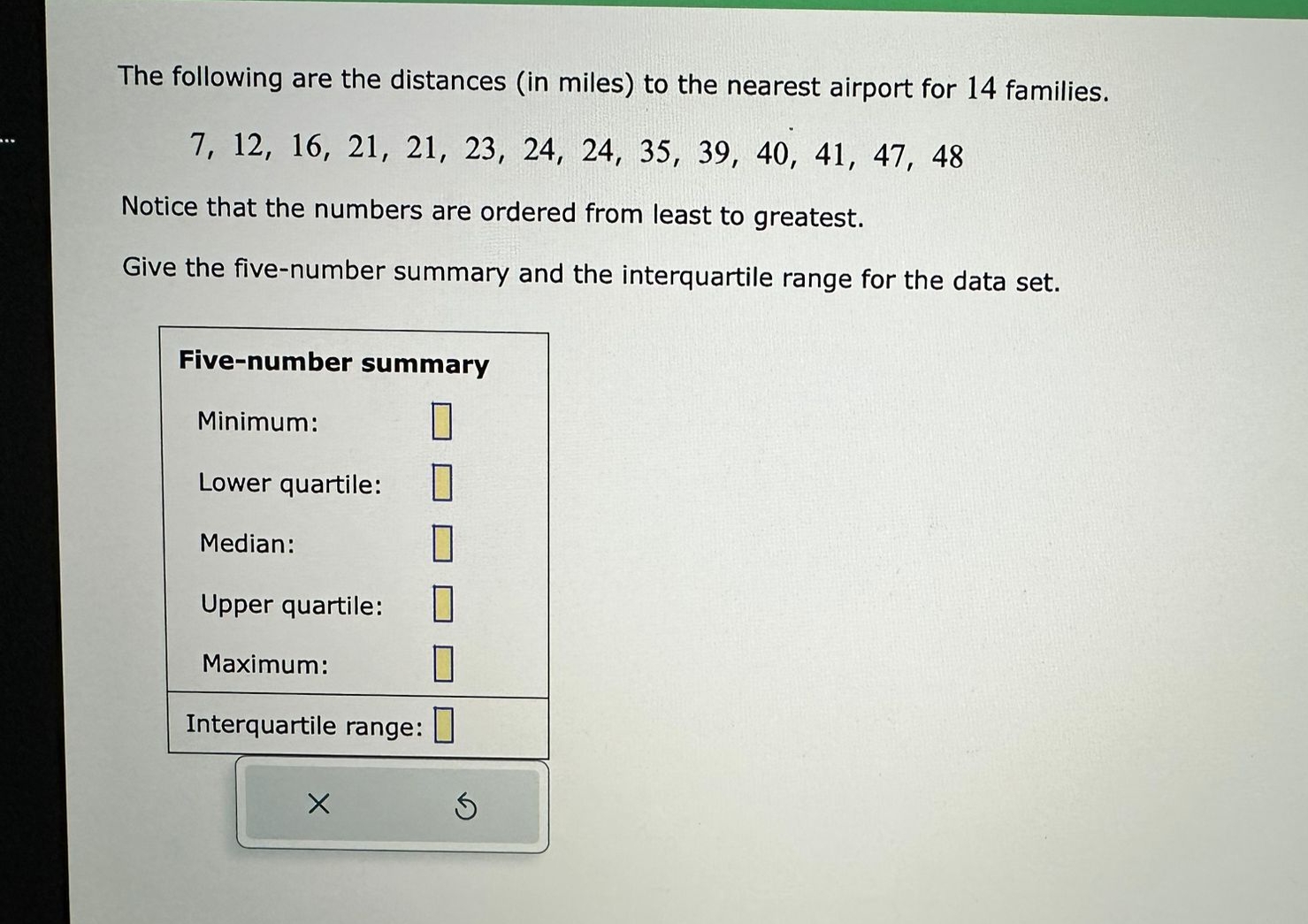 Solved The following are the distances (in miles) to the | Chegg.com