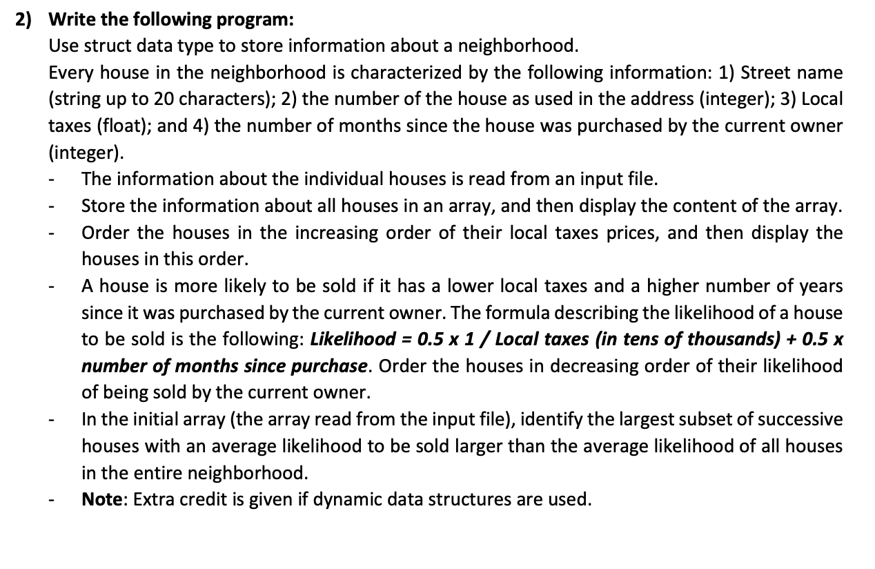 2) Write the following program: Use struct data type | Chegg.com
