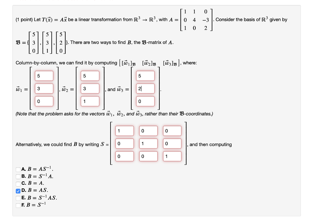 Solved 0 1 -3 . Consider the basis of R3 given by 2 [1 1 (1 | Chegg.com