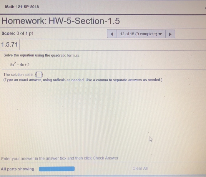 Solved Math-121-SP-2018 Homework: HW-5-Section-1.5 Score: 0 | Chegg.com