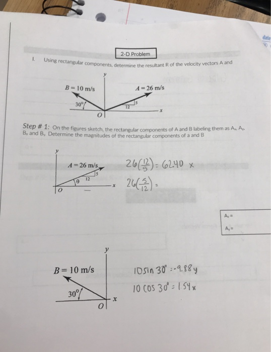 Solved 2-D Problem I. Using rectangular components, | Chegg.com