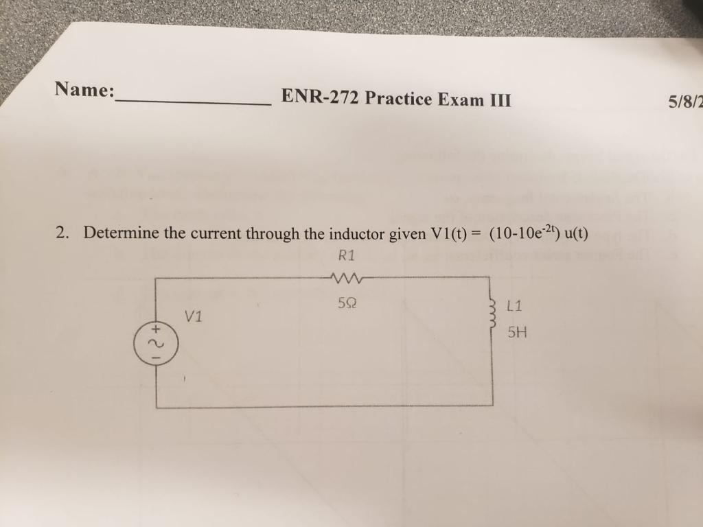 Solved Name: ENR-272 Practice Exam III 2. Determine the | Chegg.com