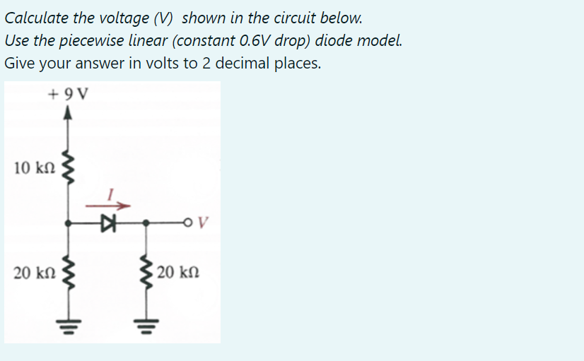 Solved Calculate the voltage (V) ﻿shown in the circuit | Chegg.com