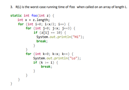 Part 3: Algorithm Analysis For each problem, please | Chegg.com
