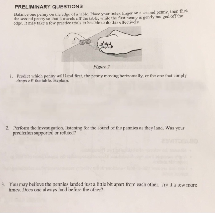 Solved Experiment: Balance the penny on the edge of a table. | Chegg.com