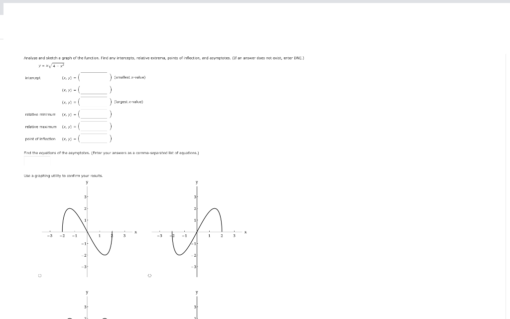 Solved Analyze and sketch a graph of the function. Find any | Chegg.com