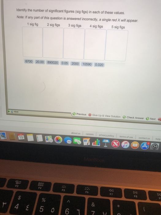 Solved Identify the number of significant figures (sig figs) | Chegg.com