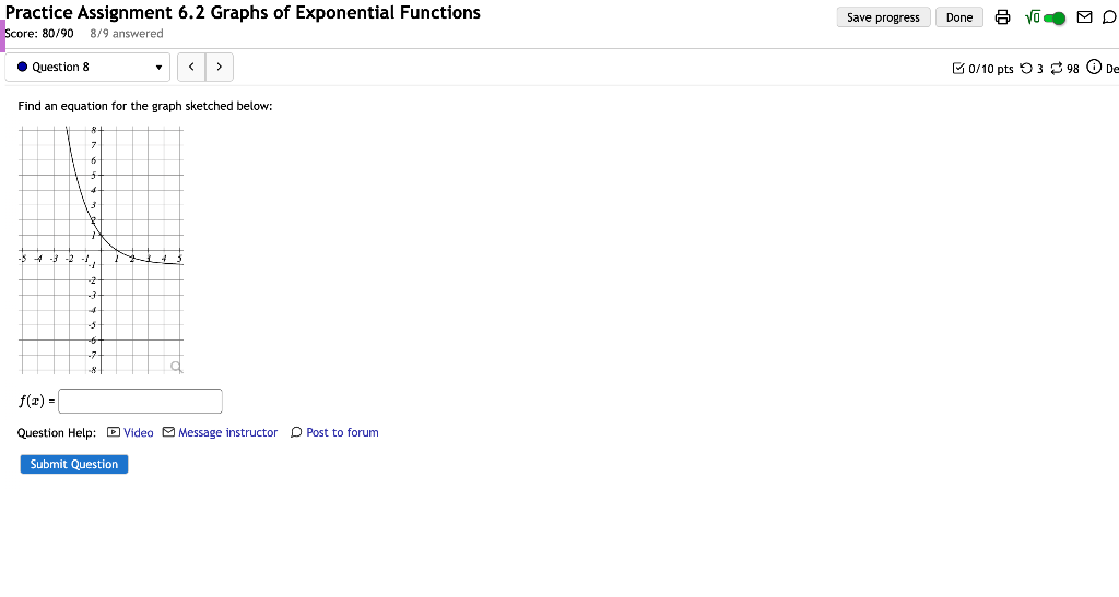 Solved Practice Assignment 6.2 Graphs of Exponential | Chegg.com
