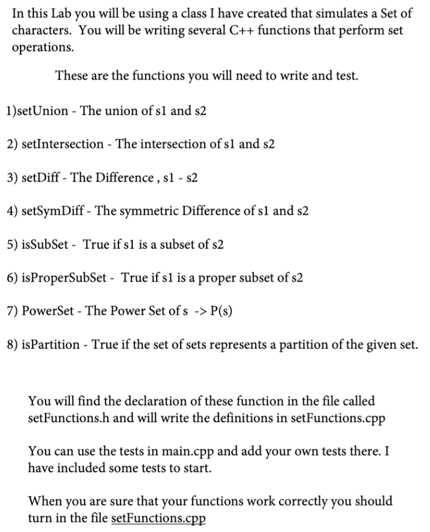 Solved In this Lab you will be using a class I have created | Chegg.com