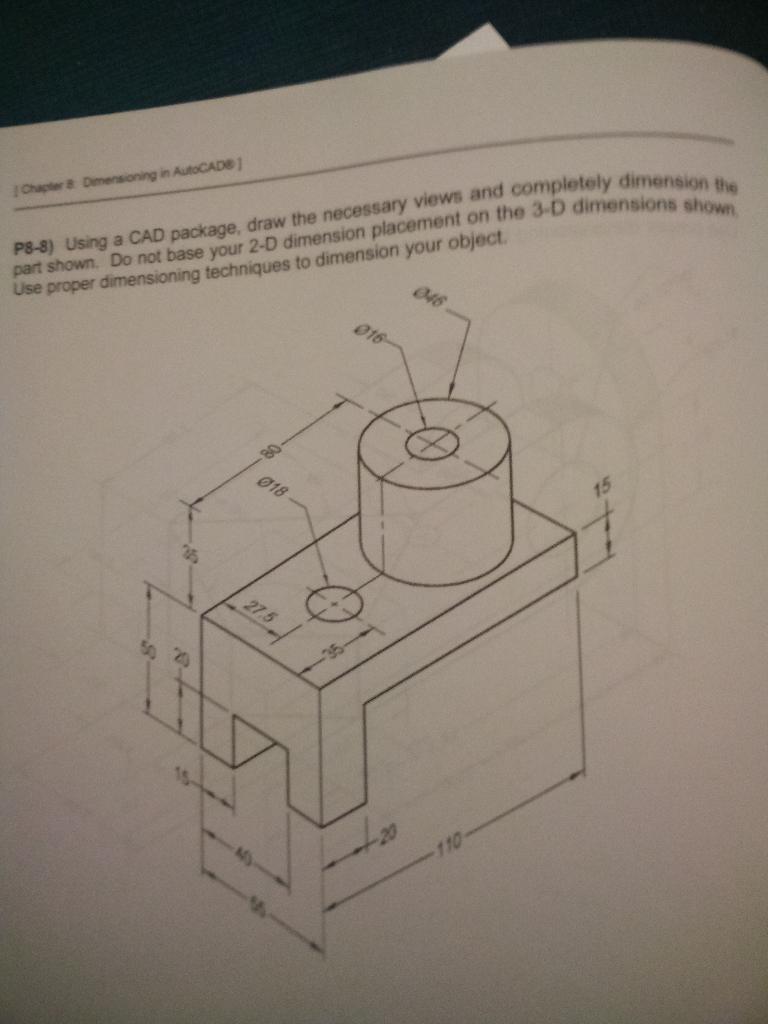 Solved Using a CAD package draw the necessary views and | Chegg.com