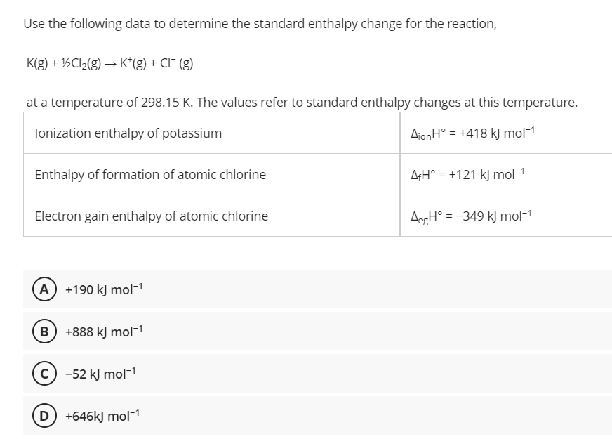 Solved Use the following data to determine the standard | Chegg.com