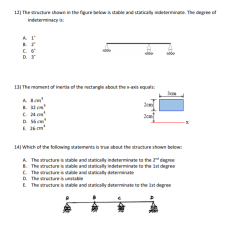 Solved 12) The structure shown in the figure below is stable | Chegg.com