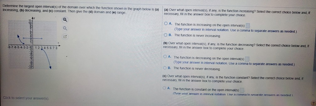 Solved Determine the largest open interval(s) of the domain | Chegg.com