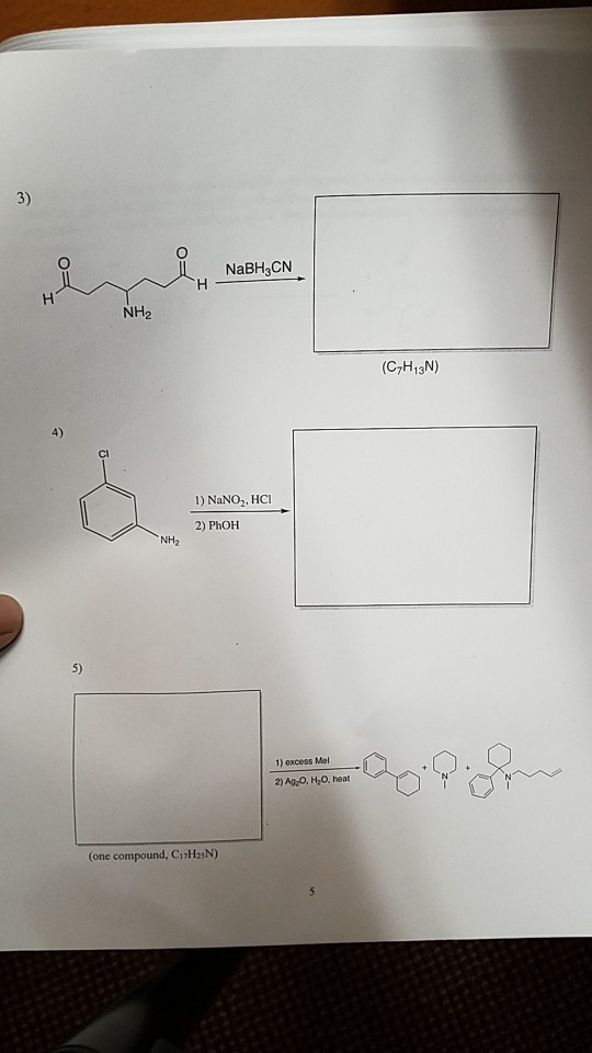 Solved NaBH CN H NH2 (C7H13N) 1) NaNO2, HCI 2) PHOH NH2 1) | Chegg.com