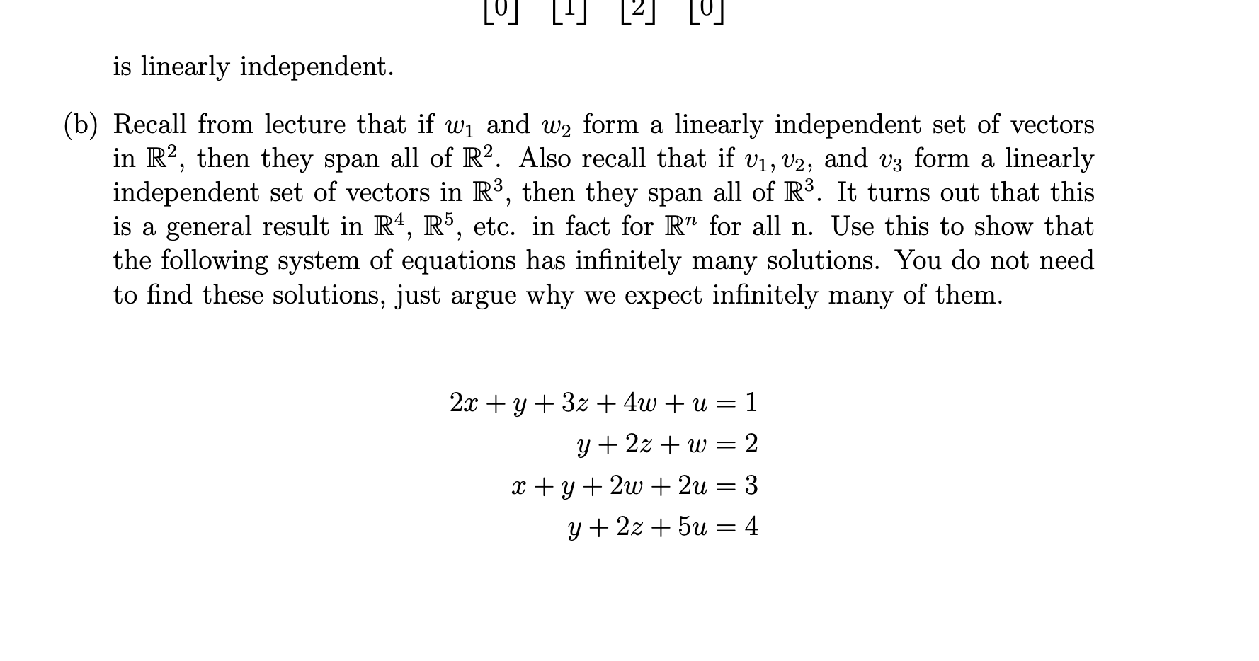 Solved 4. Consider the following matrix equation: | Chegg.com