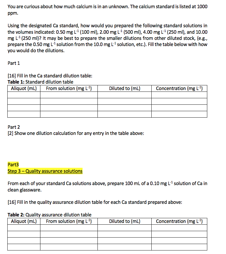 Solved You are curious about how much calcium is in an | Chegg.com
