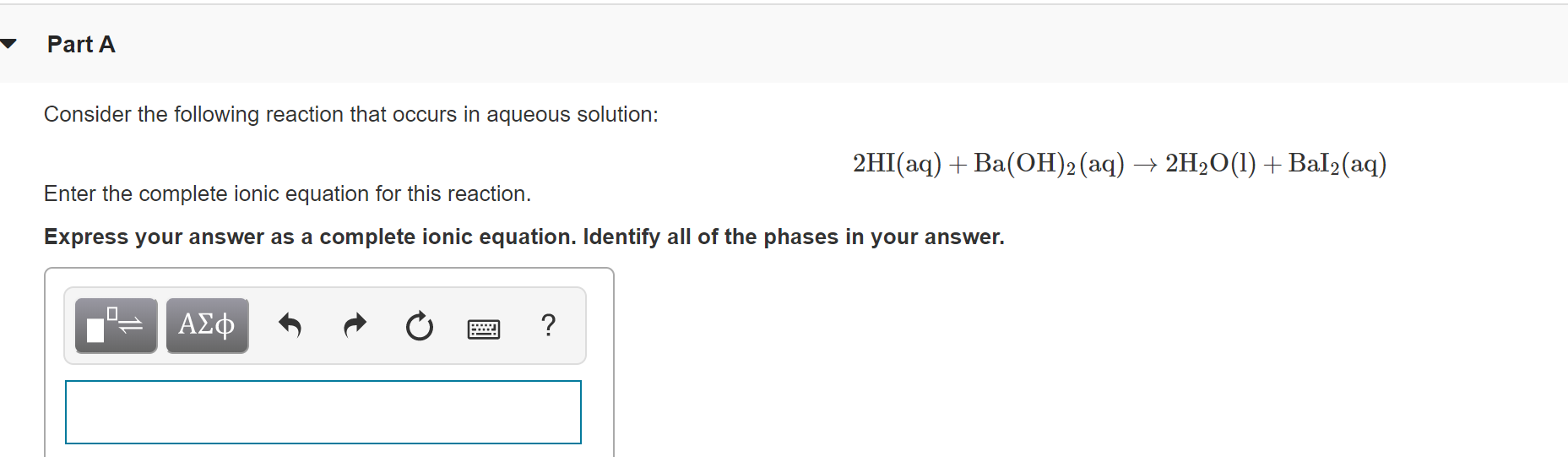 Solved Part A Consider the following reaction that occurs in | Chegg.com