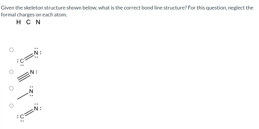 Solved Given the skeleton structure shown below, what is the | Chegg.com