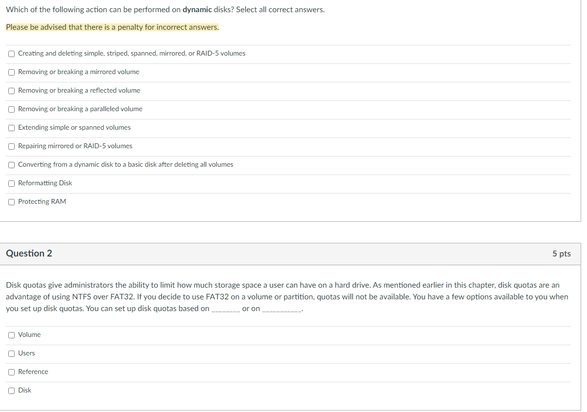 Solved Which of the following action can be performed on | Chegg.com