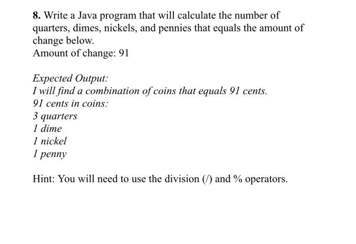 Solved Write a Java program that will calculate the number | Chegg.com
