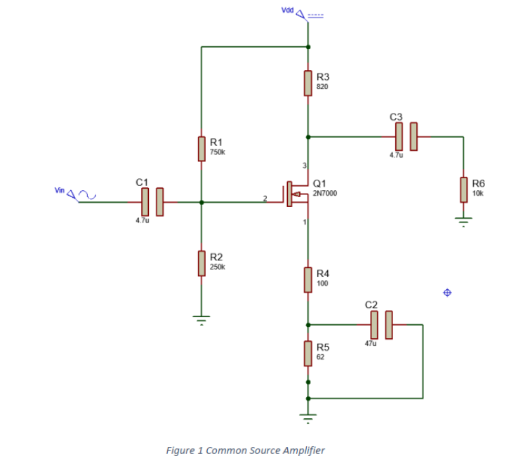 Electronics lab : MOSFET Common Source Amplifier AC | Chegg.com