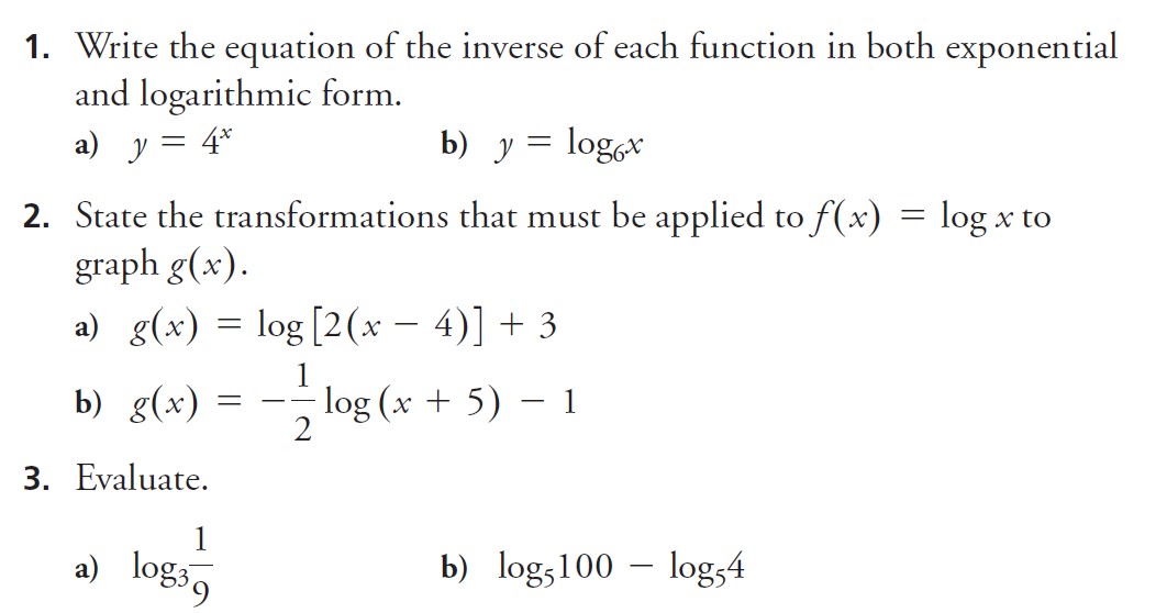 Solved 1. Write the equation of the inverse of each function | Chegg.com