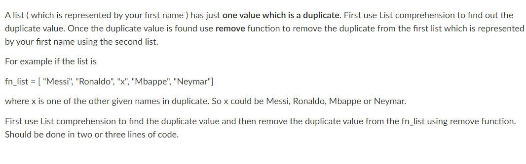 Solved A list ( which is represented by your first name ) | Chegg.com