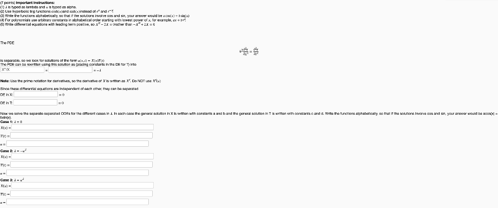 Solved points Important Instructions: (As typed as lambda | Chegg.com