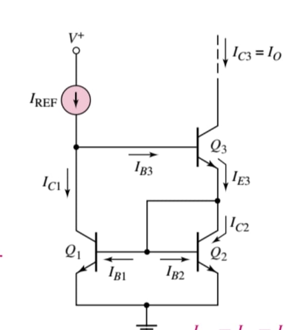 Solved IREF V+ IC↓ 2₁ IBI IB3 182 ||1c3= 10 Q3 1E3 |¹c₂ 22 | Chegg.com