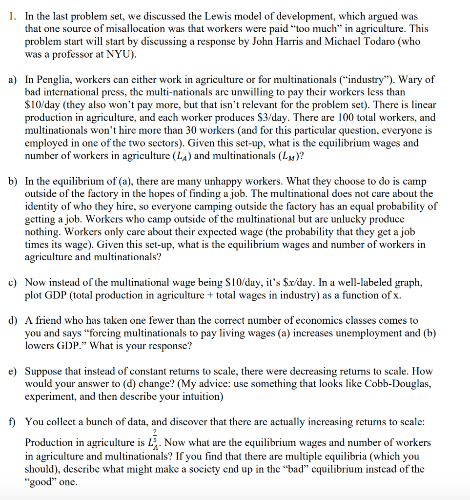 1. In the last problem set, we discussed the Lewis | Chegg.com