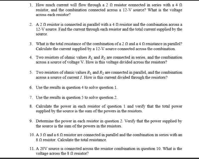 Solved 1. ﻿How much current will flow through a \( 2 \Omega | Chegg.com