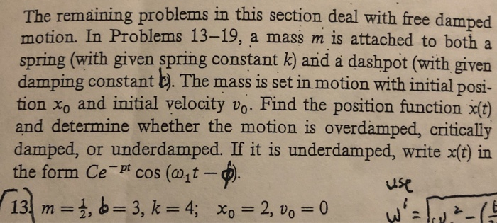 Solved The remaining problems in this section deal with free | Chegg.com
