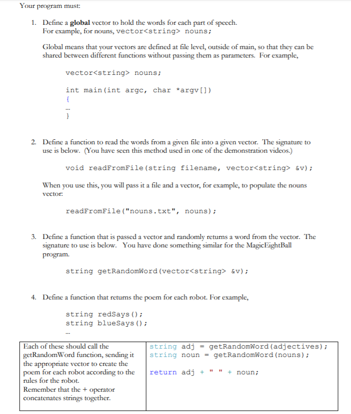 Solved: Please Help Me Write This C++ Program. TEXT FILES ... | Chegg.com