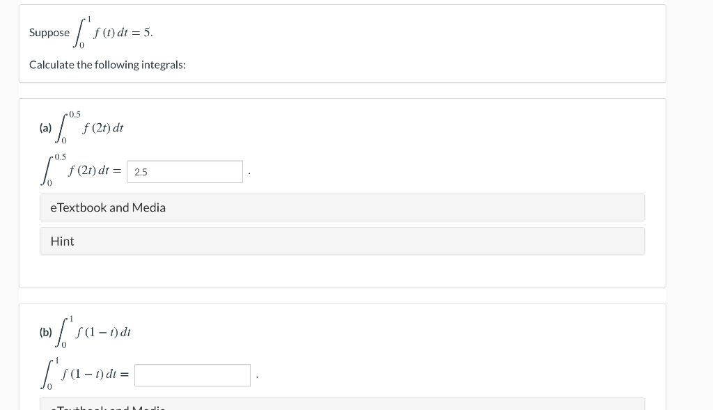 Solved Suppose Aswa f (t)dt = 5. Calculate the following | Chegg.com