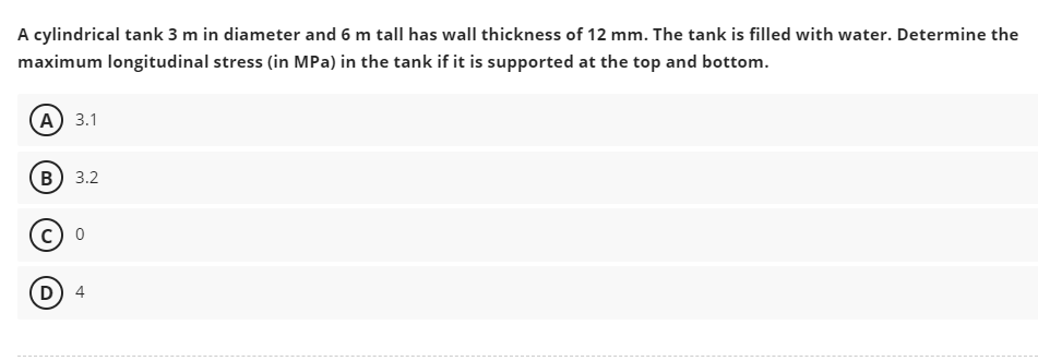 Solved A cylindrical tank 3m ﻿in diameter and 6m ﻿tall has | Chegg.com